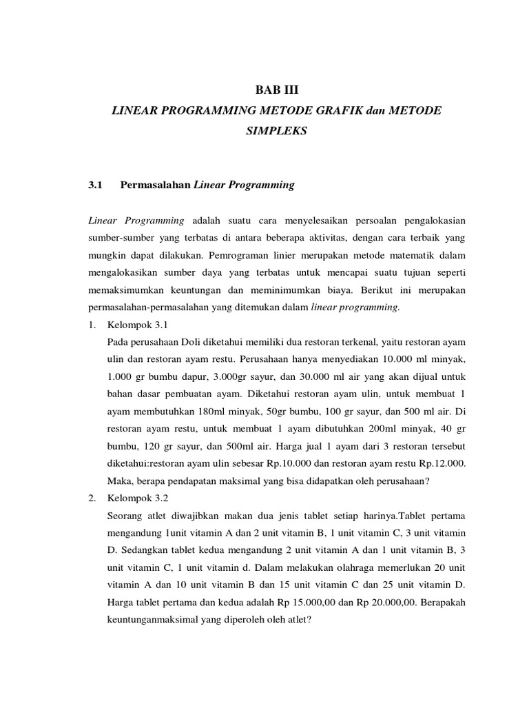 Laporan Praktikum BAB III Operasional Riset 1 | PDF