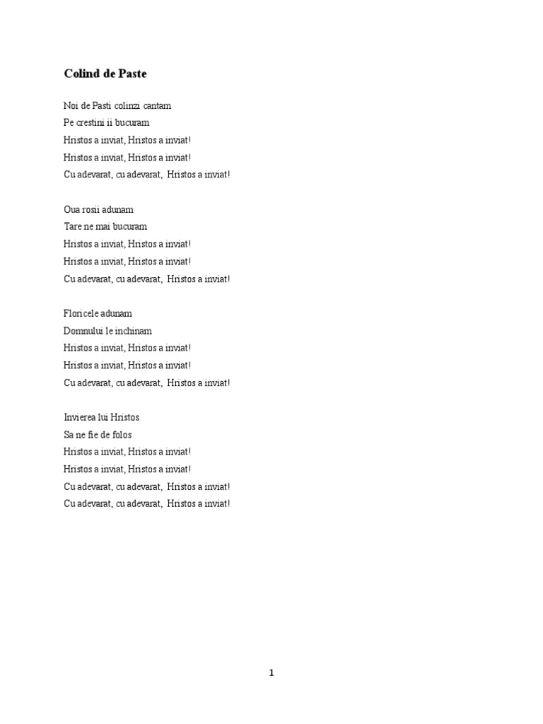 Colind de Paste | PDF