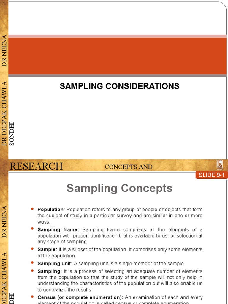 Research Methodology: Sampling Considerations | PDF | Sample Size ...