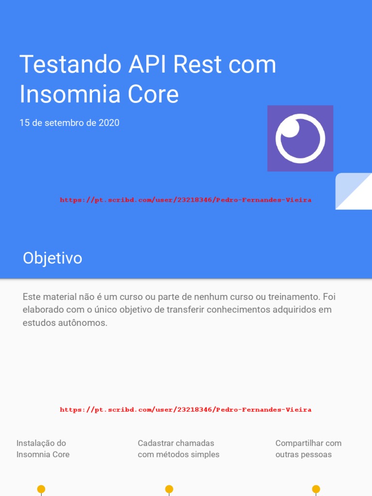 Testando API Rest Com Insomnia Core | PDF | Transferência de estado ...