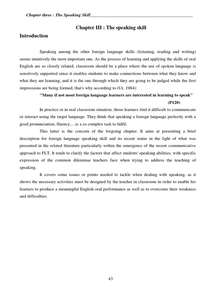 Chapter III | PDF | Second Language | Fluency