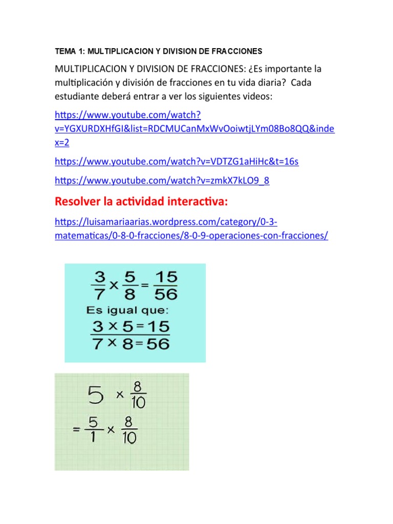 6to Taller | PDF | Multiplicación | Fracción (Matemáticas)