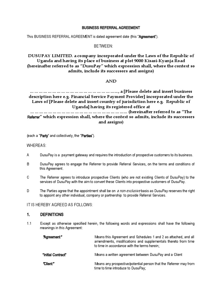 Introducers Agreement | PDF | Contractual Term | Breach Of Contract