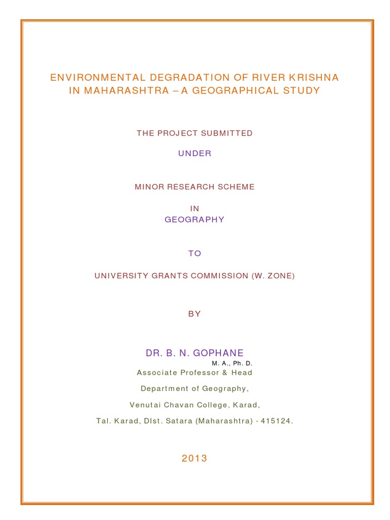 Minor Research Project On Krishna River PDF | Download Free PDF ...