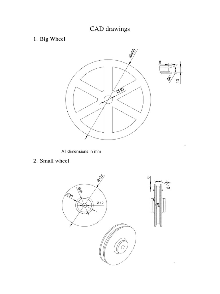 CAD Drawings for Wheel Components | PDF