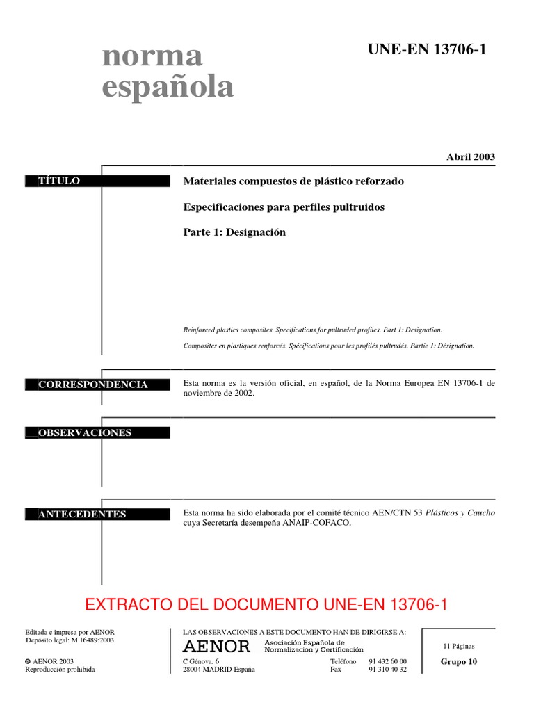 En 13706 1 | PDF | Material compuesto | El plastico