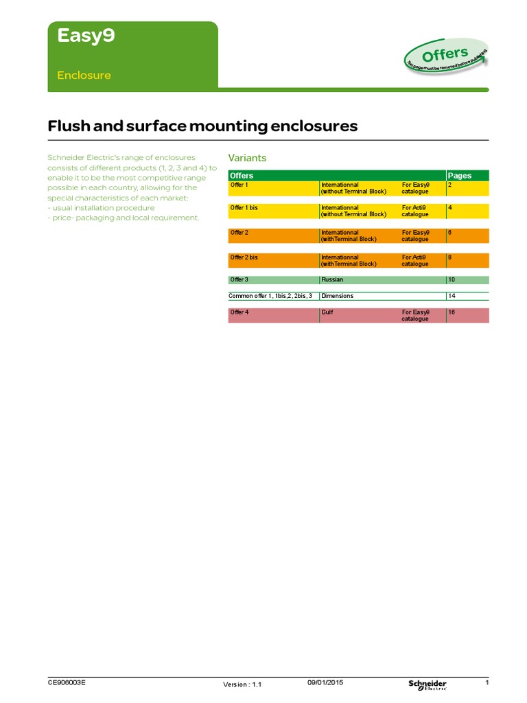 Easy9 Enclosures Catalogue Overview | PDF | Door | Insulator (Electricity)