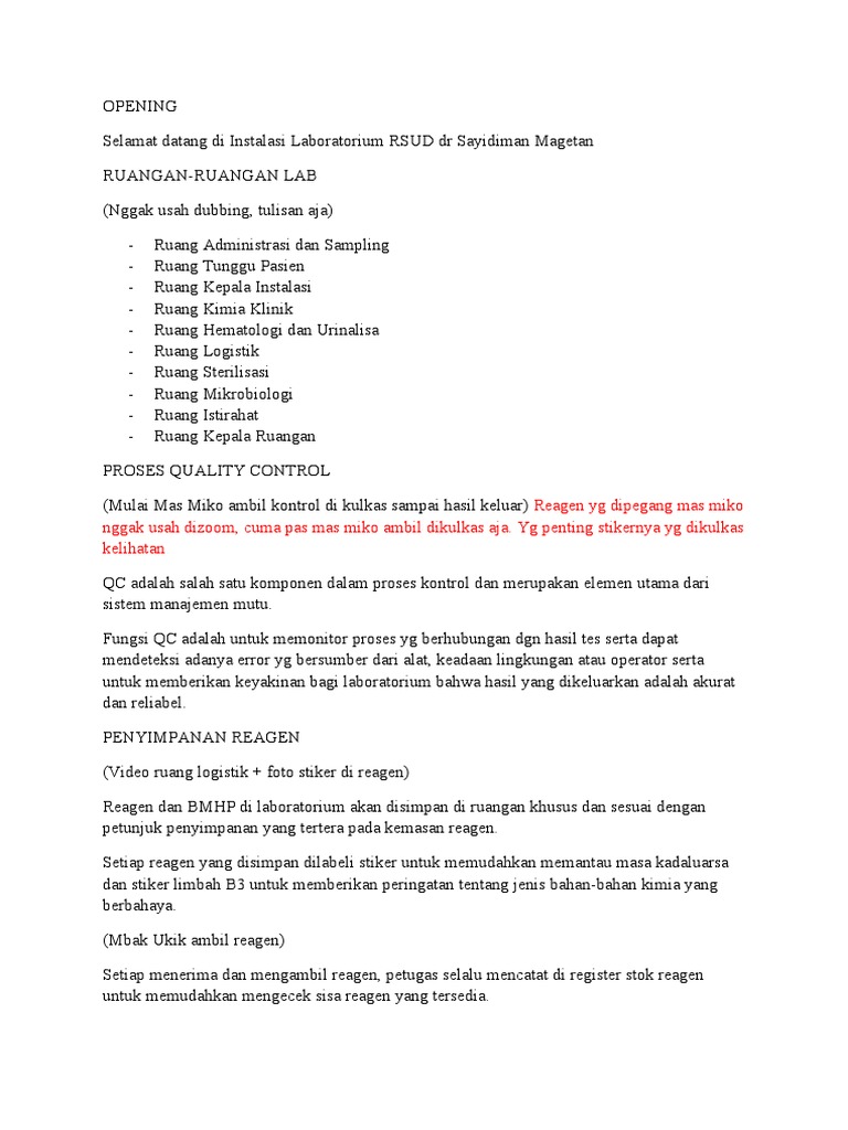 Narasi Profil Lab | PDF | Kesehatan Holistik