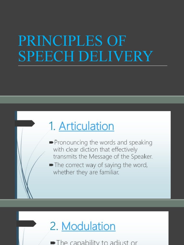 Principles of Speech Delivery | PDF