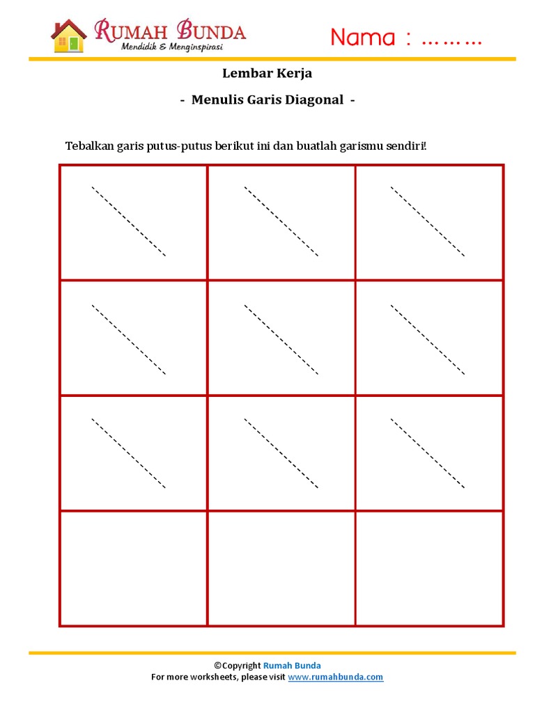 Menulis Garis Diagonal | PDF | Griya & Taman