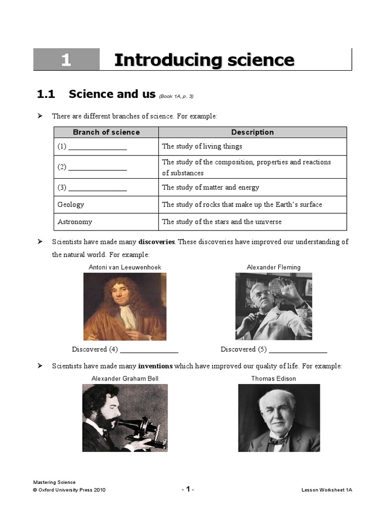 Introducing Science Worksheet | PDF | Litre | Measurement