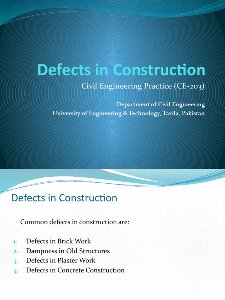 Common Construction Defects Explained | PDF | Concrete | Corrosion