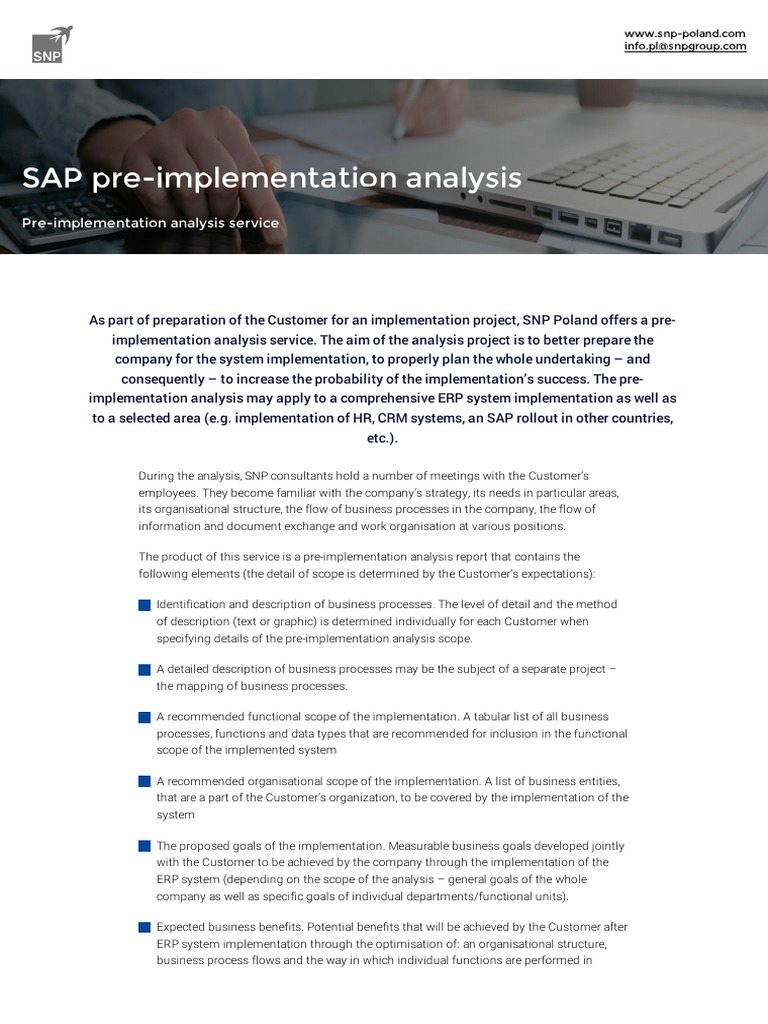 Sap Pre Implementation Analysis Download Free Pdf Enterprise Resource Planning Business