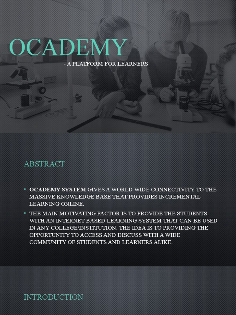 Ocademy: - A Platform For Learners | PDF | Php | Component Object Model