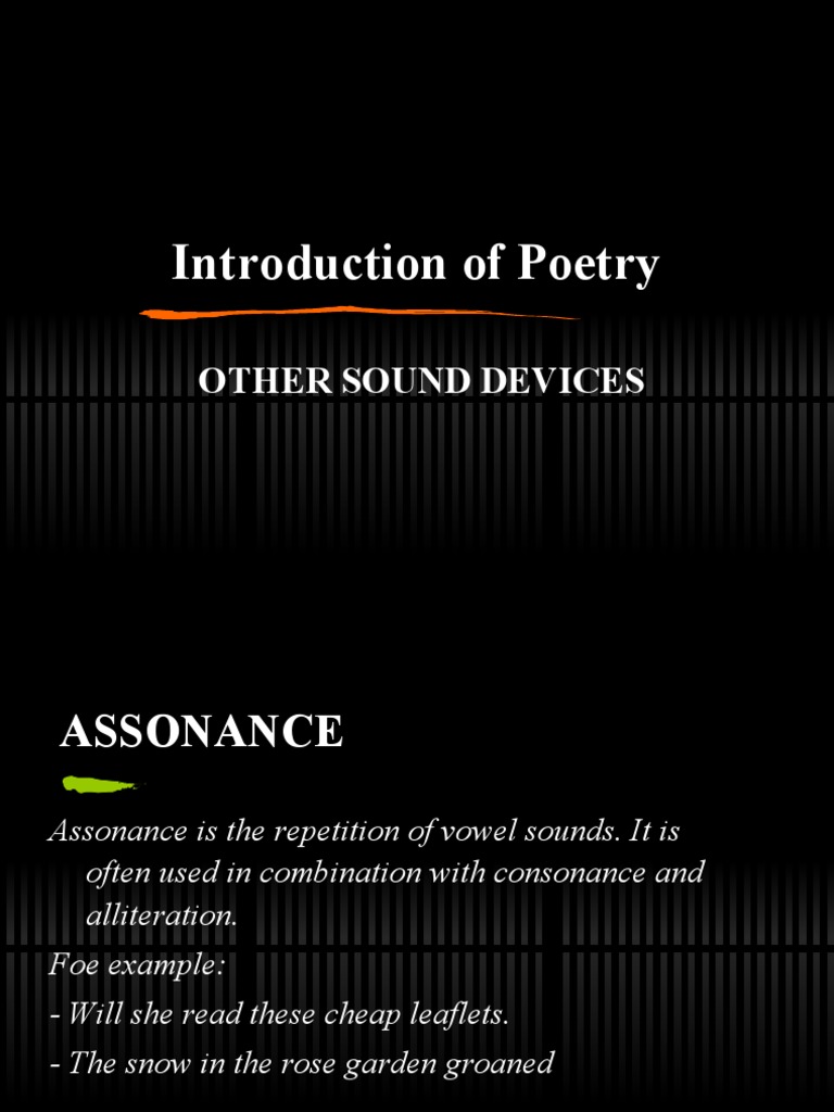 Poetry Elements - Sounds Devices | PDF | Language Arts & Discipline ...