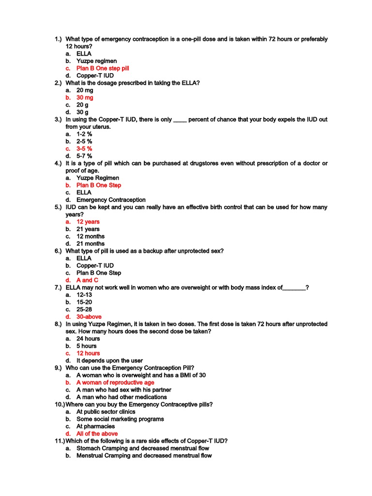 C. Plan B One Step Pill | PDF | Birth Control | Combined Oral ...