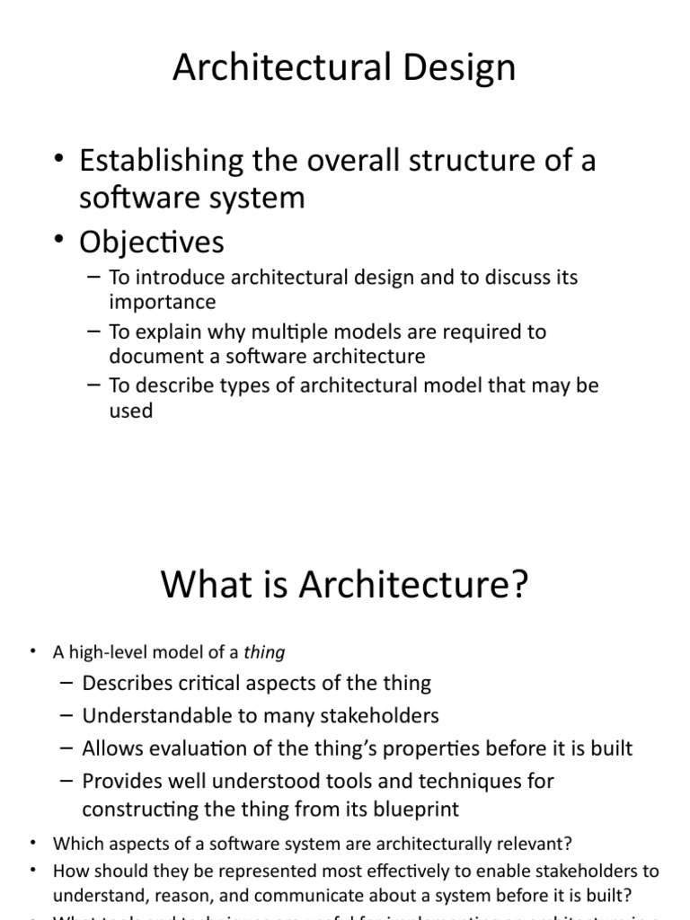 Architectural Design and Component | PDF | Software Architecture | System