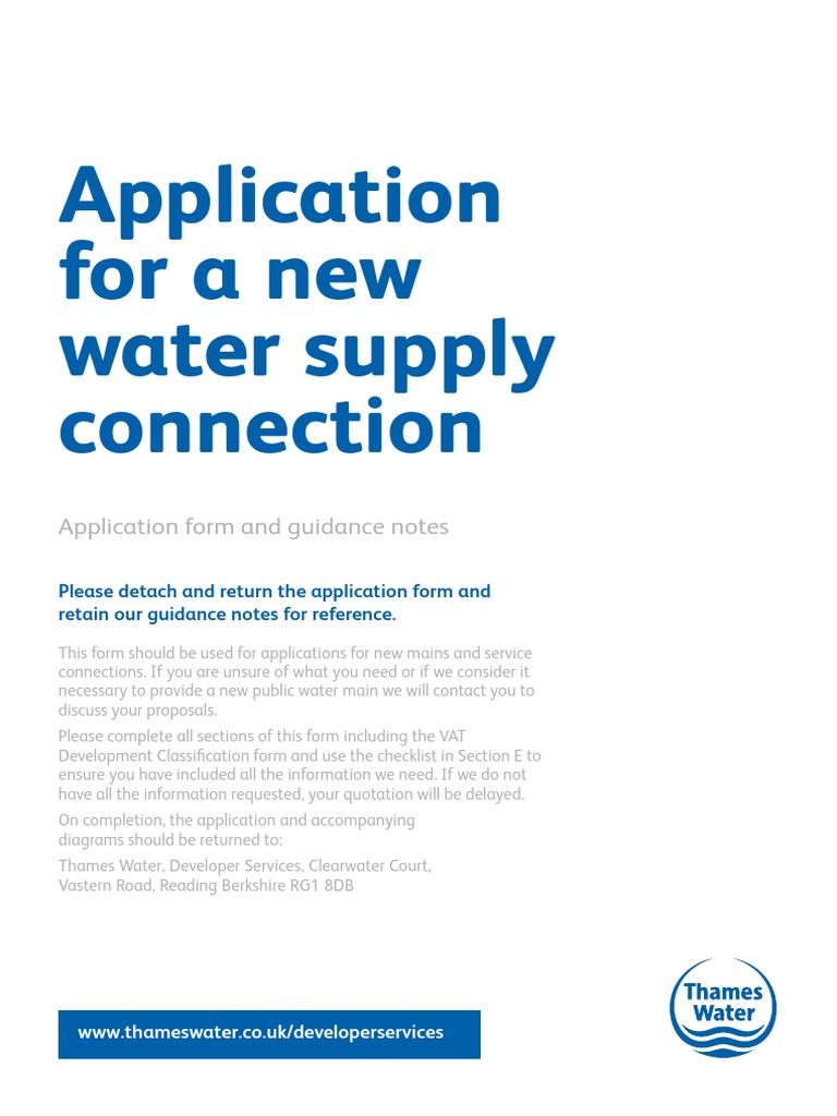 New Water Supply Connection Application Form | PDF | Plumbing | Value ...