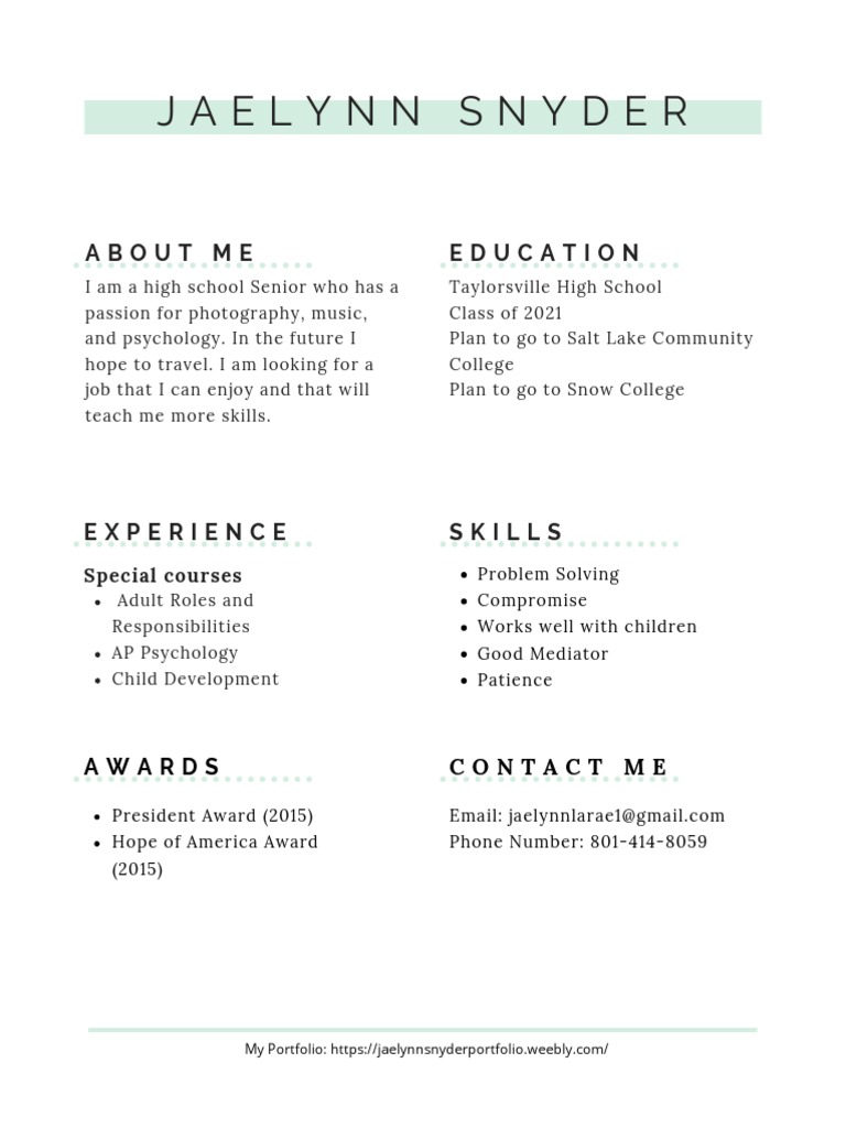 Jaelynn Snyder Resume | PDF