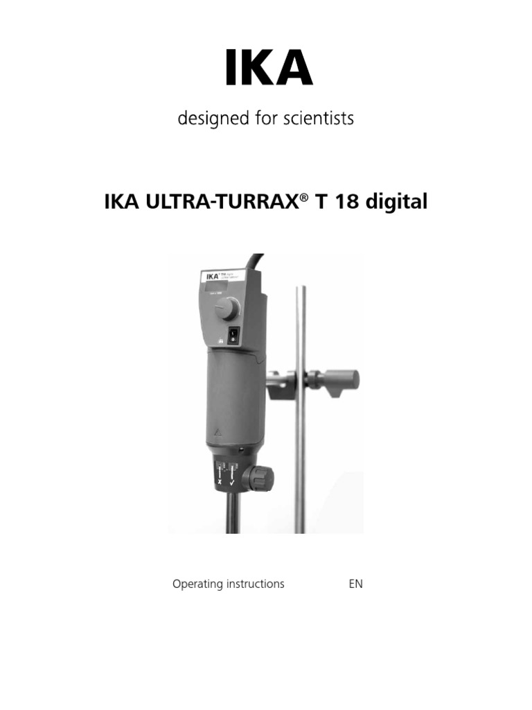 Ika Ultra-Turrax T 18 Digital: Operating Instructions EN | PDF | Switch ...