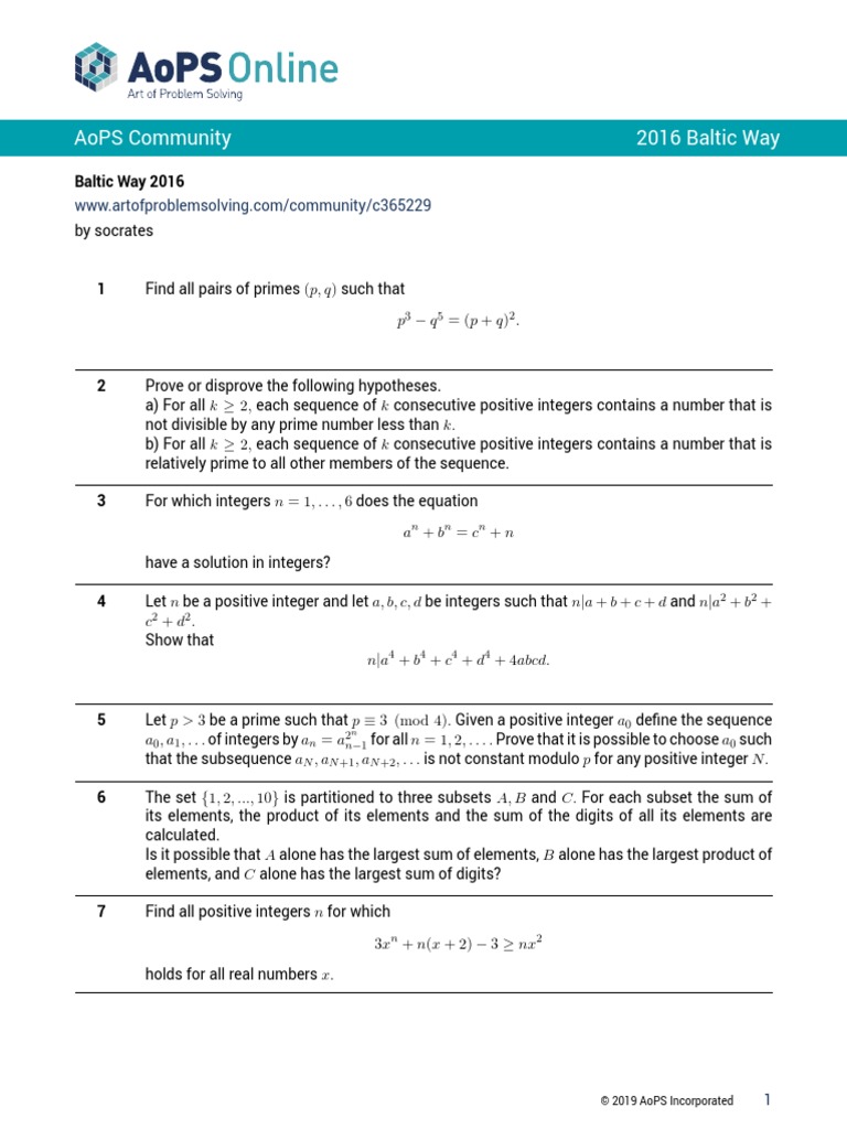 Aops Community 2016 Baltic Way | PDF | Elementary Geometry | Geometry