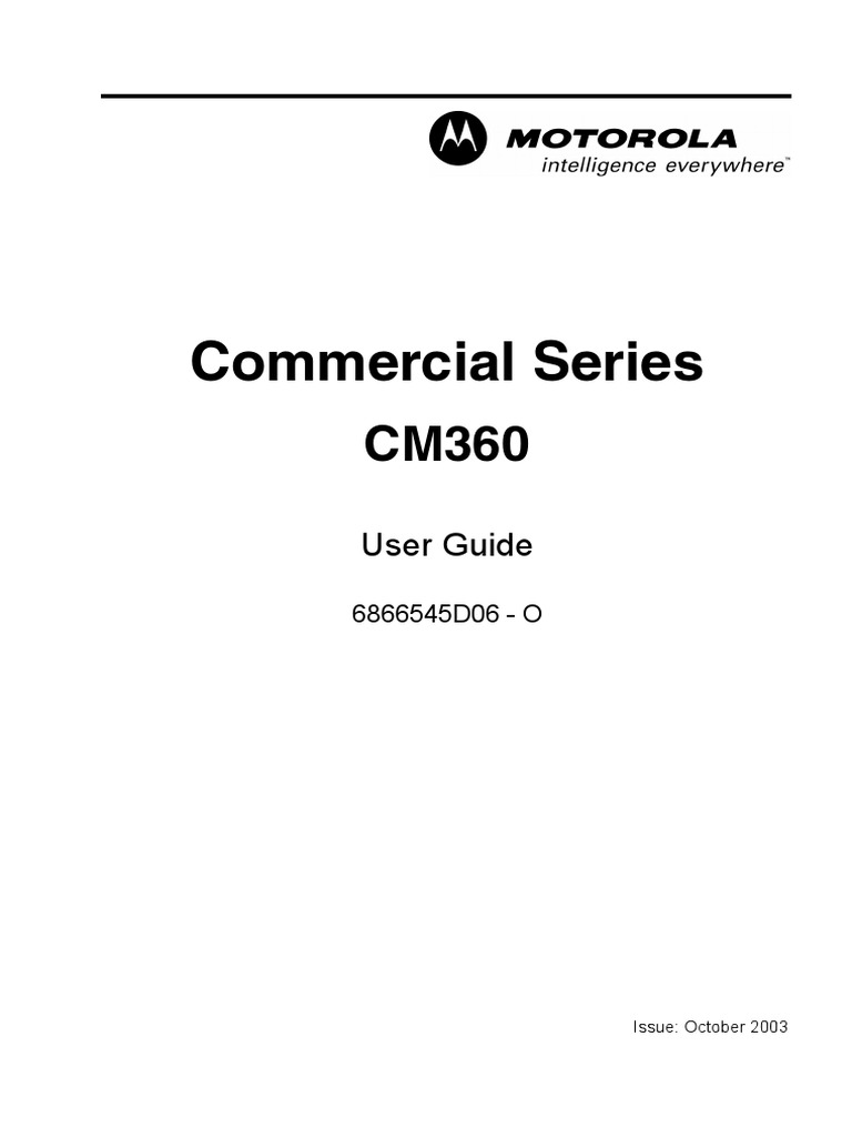 Motorola - CM360 - User Guide | PDF | Menu (Computing) | Radio