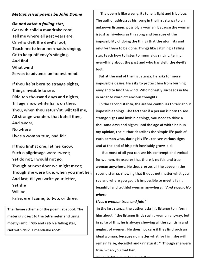 Metaphysical Poems Bu John Donne | PDF | Poetry | Angel