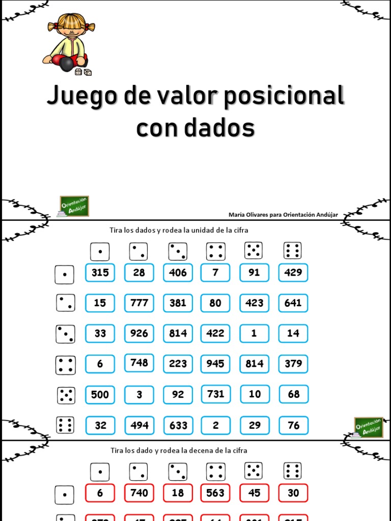 Juego Valor Posicional Con Dados PDF | PDF
