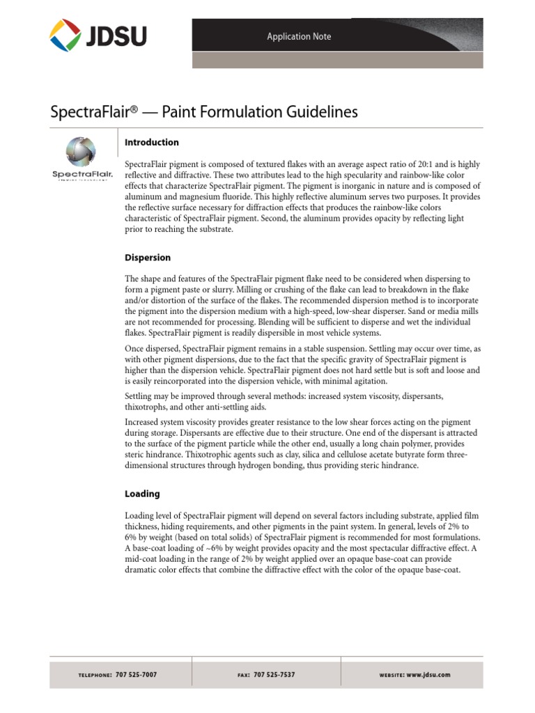 Spectraflair® - Paint Formulation Guidelines: Application Note | PDF ...