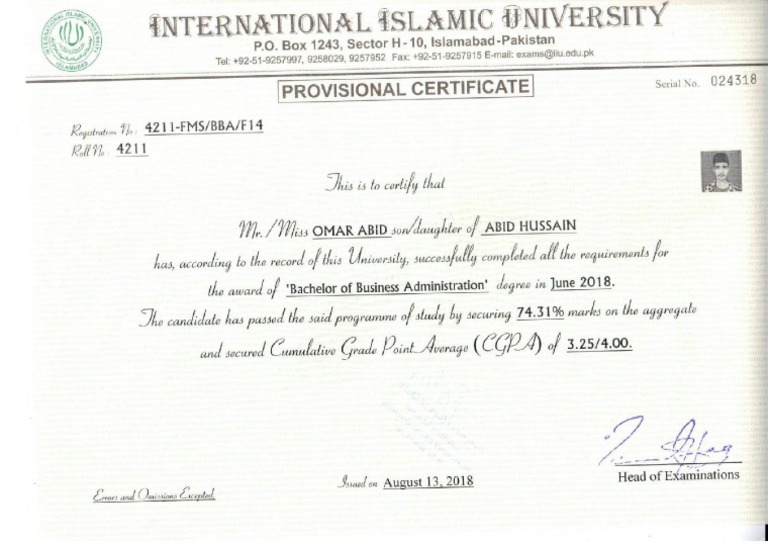 BBA Provisional Certificate-Page-001 PDF | PDF