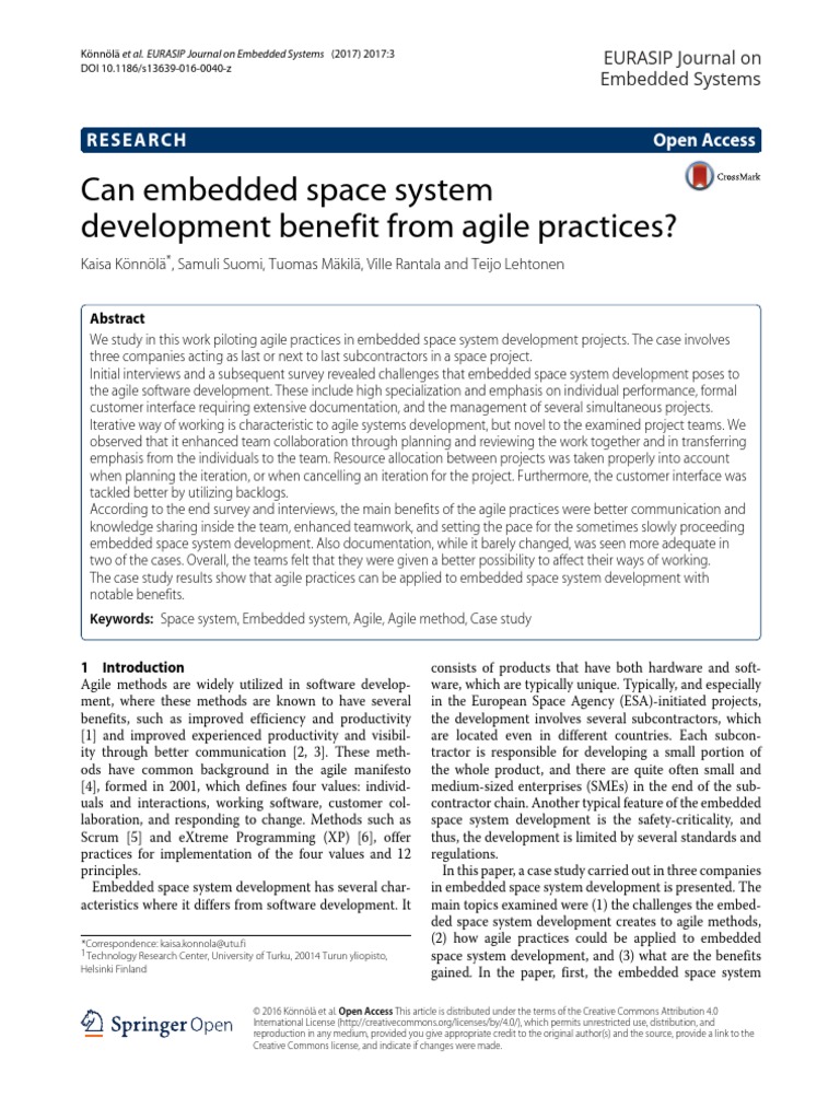 Can Embedded Space System Development Benefit From Agile Practices ...