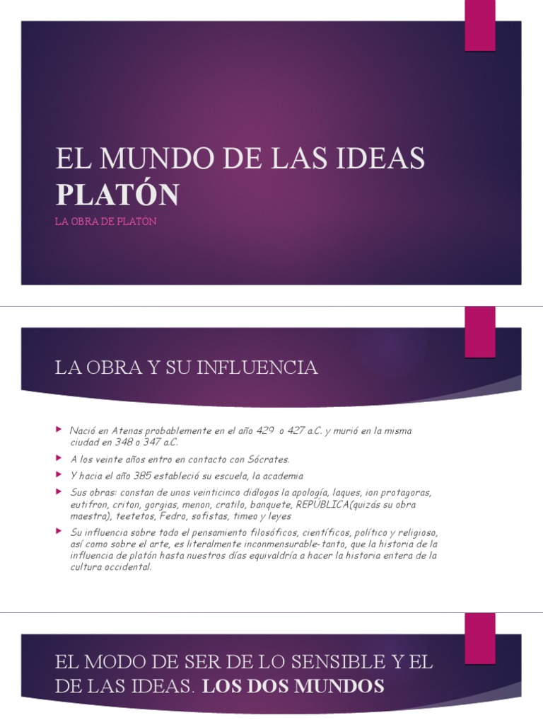 El Mundo de Las Ideas Platón | PDF | Platón | Conocimiento