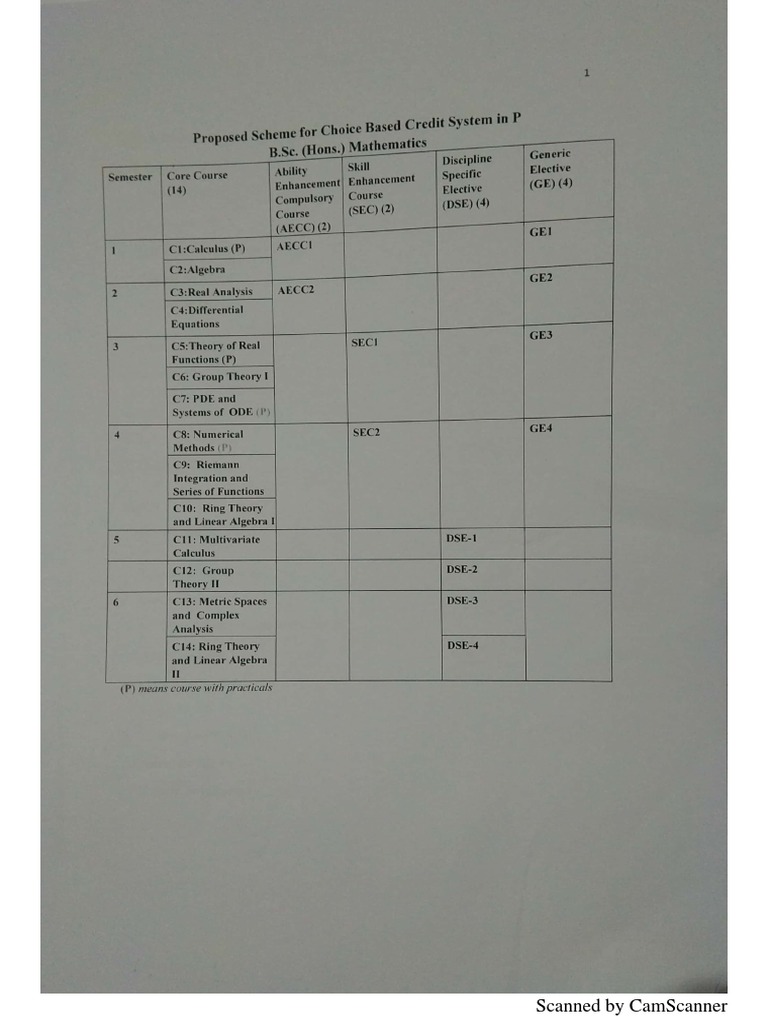 BSC - Math (H) - 1st Sem | PDF