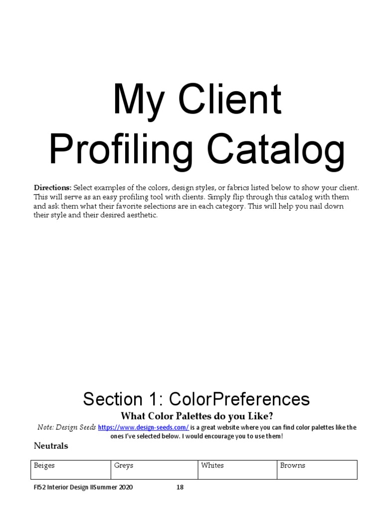 Client Design Style Profiling Tool | PDF | Interior Design | Blue