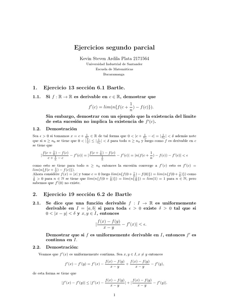Ejercicios An Lisis Matem Tico | PDF | Cálculo | Matemática Elemental