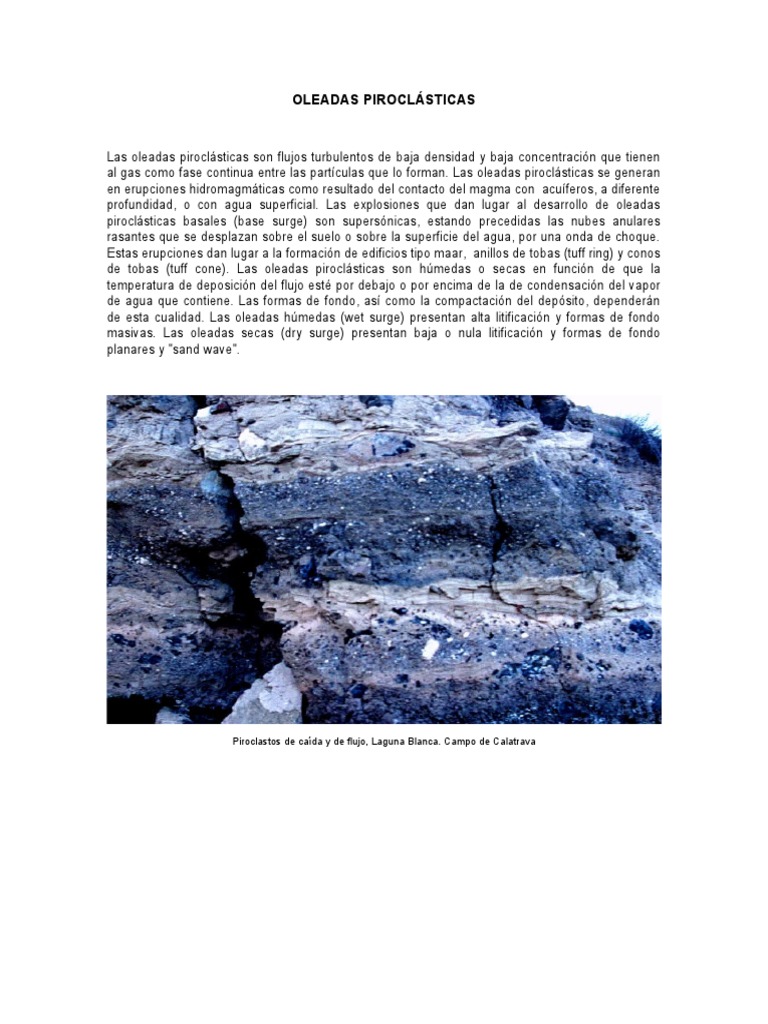Oleadas Piroclásticas | PDF | Tipos de erupciones volcánicas | Volcán