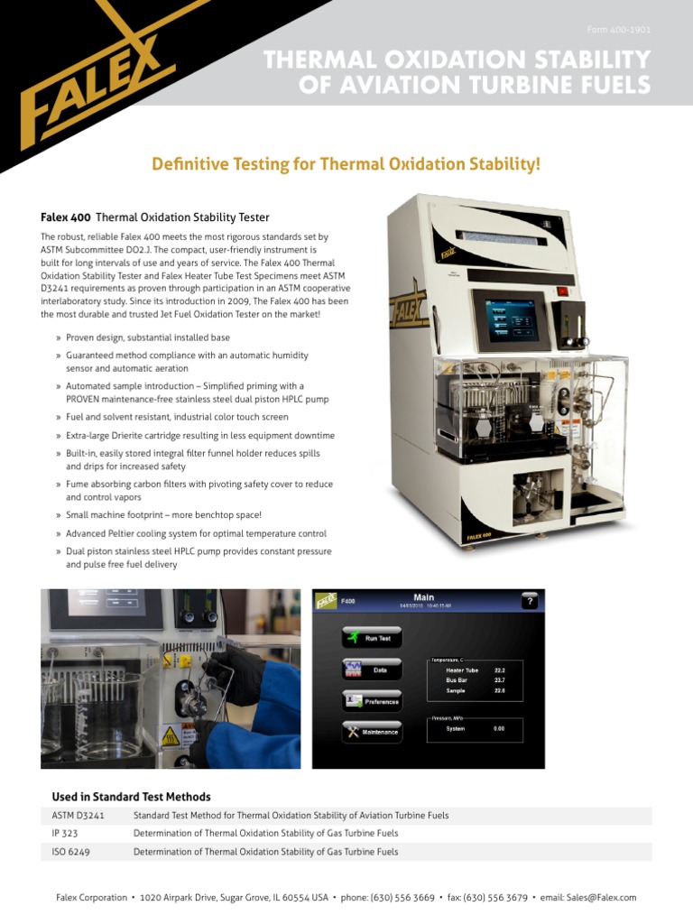 Thermal Oxidation Stability of Aviation Turbine Fuels | PDF | Gas ...
