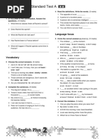 Unit 1 Standard Test A Answers | PDF