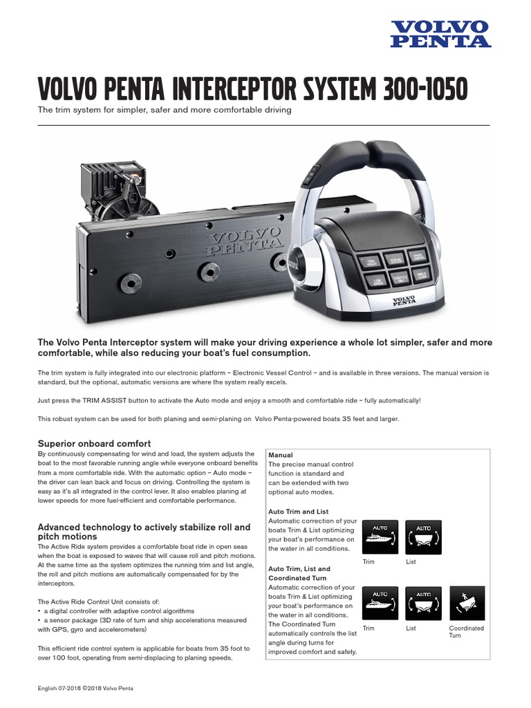 Volvo Penta Interceptor System | PDF | Accelerometer | Car