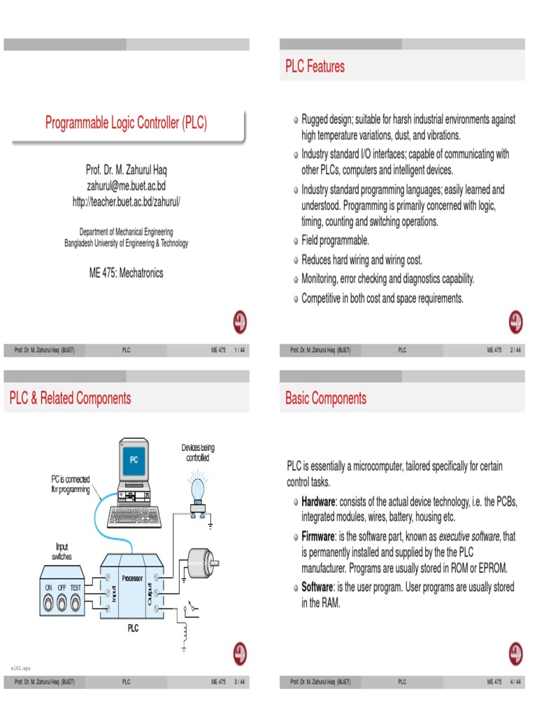 PLC Features: Department of Mechanical Engineering Bangladesh ...