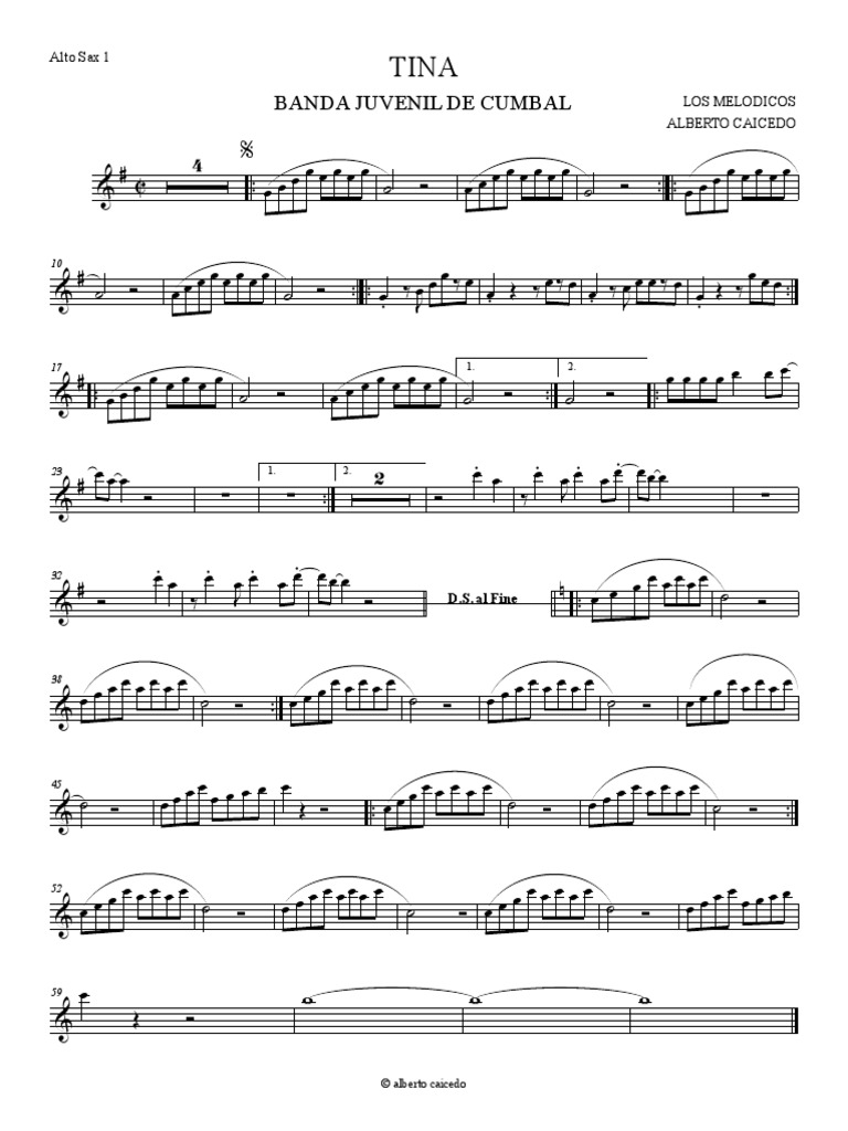 TINA FINAL - Alto Sax 1 PDF | PDF
