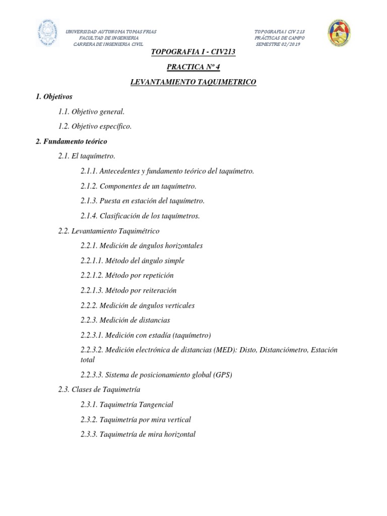 Levantamiento Taquimétrico en Topografía | PDF | Topografía | Infografia