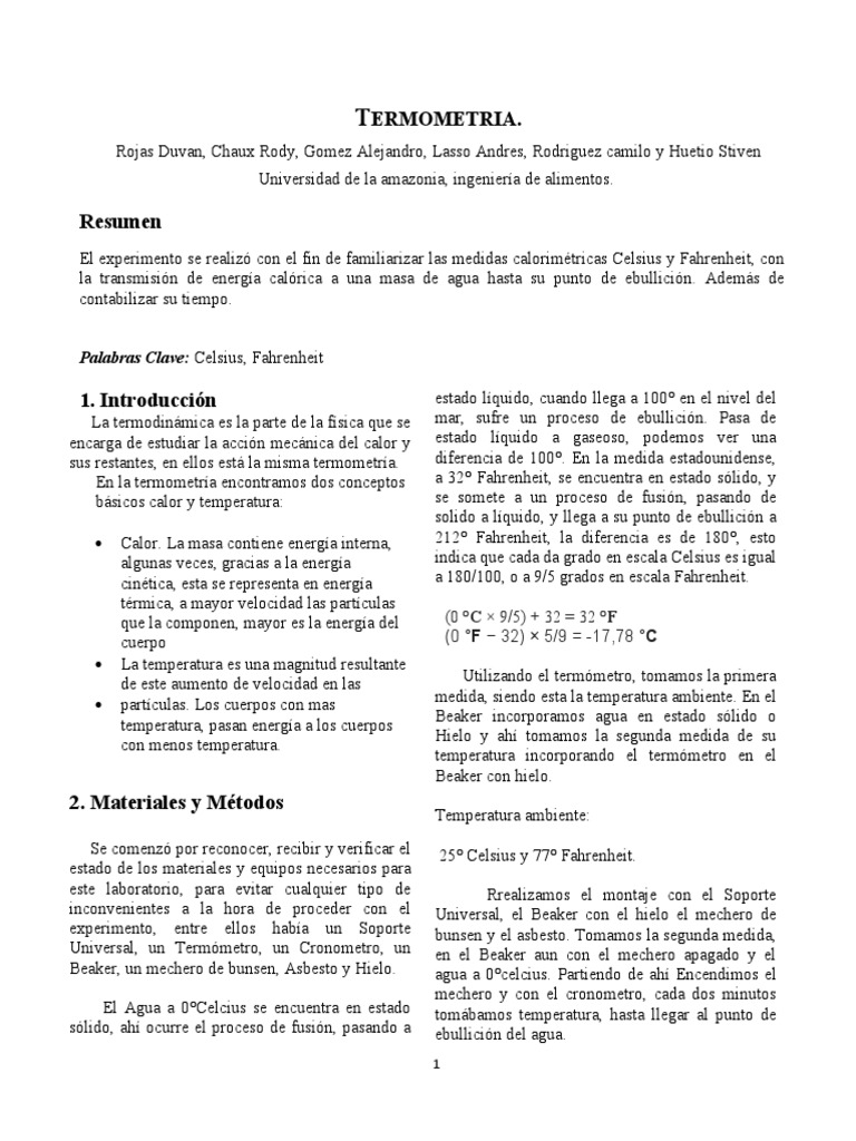 Termométria | PDF | Fahrenheit | Celsius