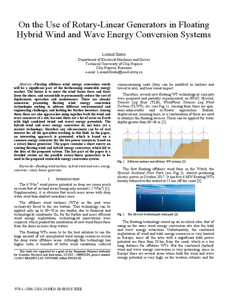 On The Use of Rotary-Linear Generators in Floating Hybrid Wind and Wave ...