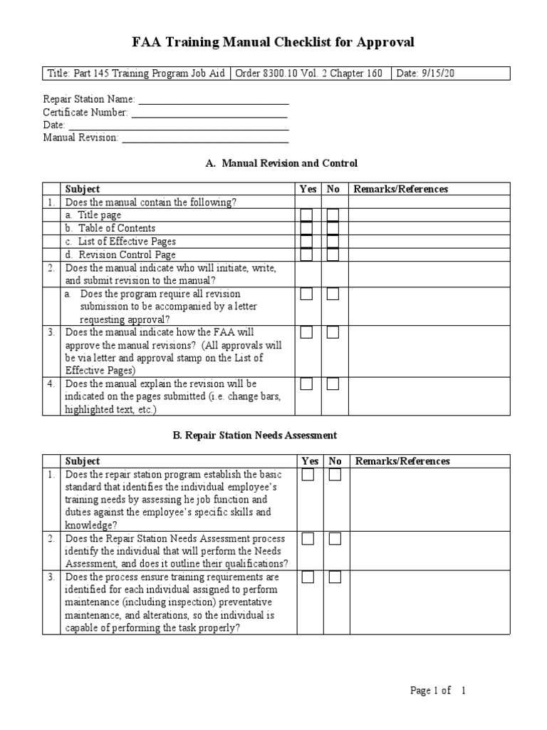 Training Manual Checklist | PDF | Occupational Safety And Health ...
