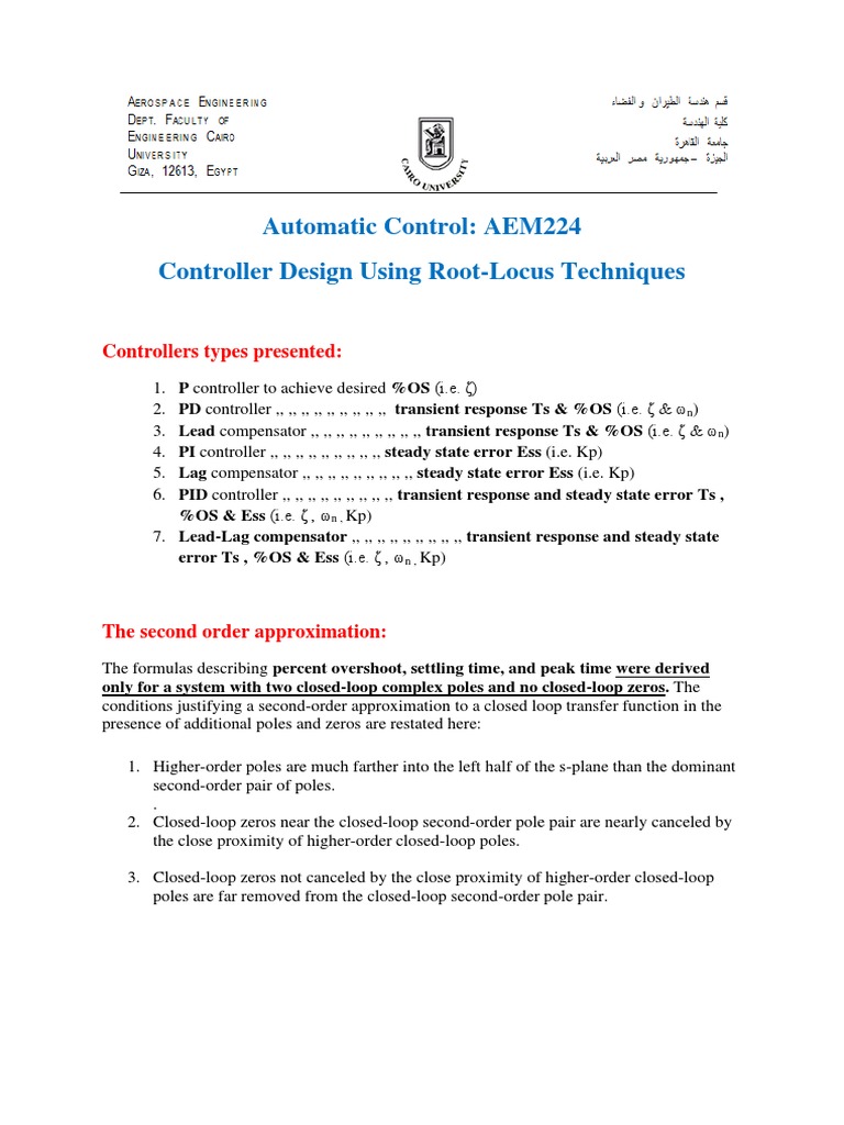 Controller Design Using Root-Locus Techniques | PDF | Control Theory | Systems Science