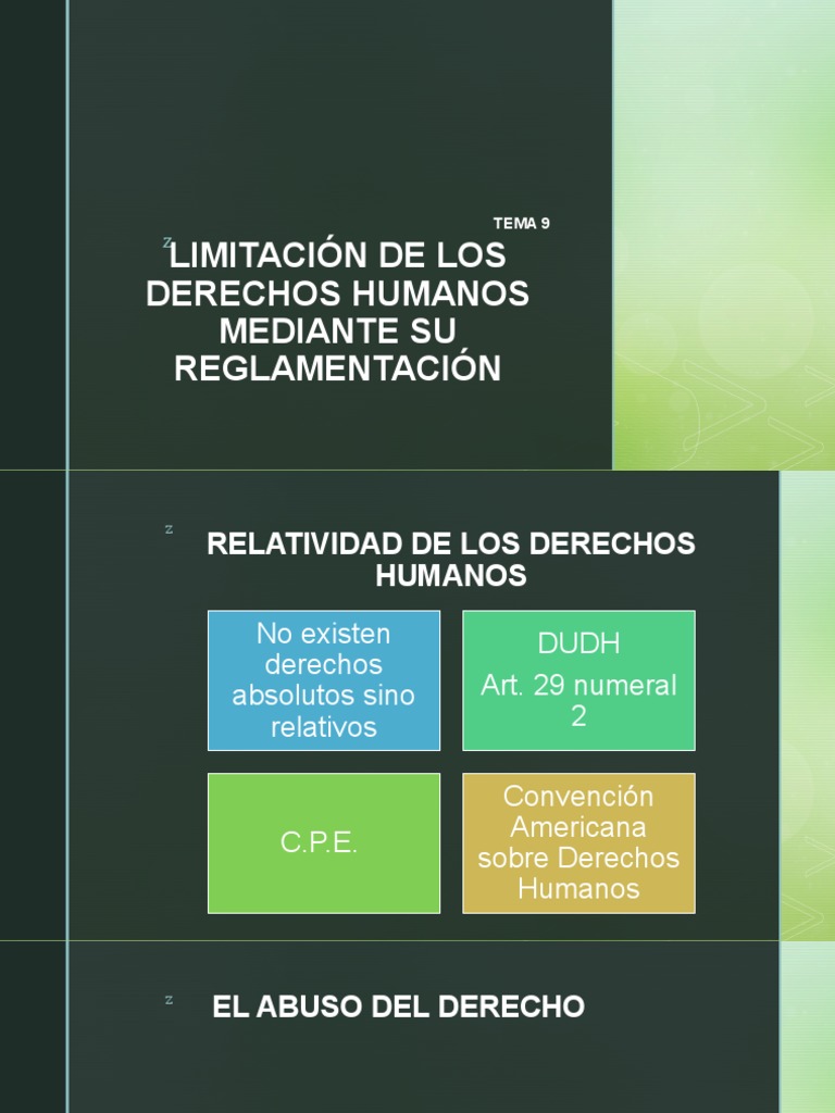 Limitación de Los Derechos Humanos Mediante Su Reglamentación | PDF