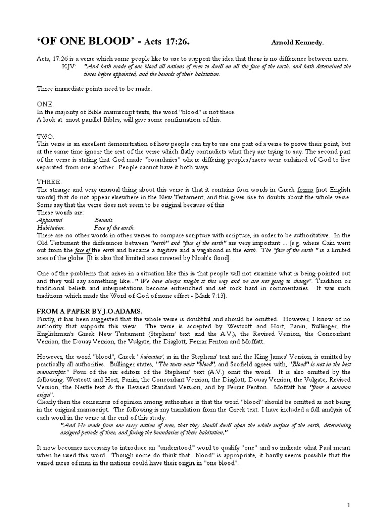 of One Blood PDF | PDF