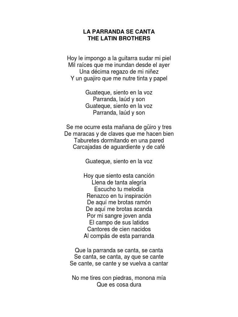 La Parranda Se Canta | PDF