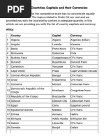 Printable List of Countries and Capitals by Continent | PDF | Asia ...